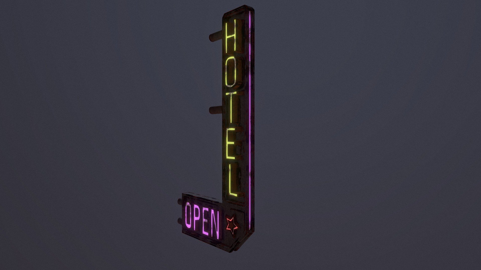 Neon Hotel Signboard 2 - Buy Royalty Free 3D model by @blue.blender ...