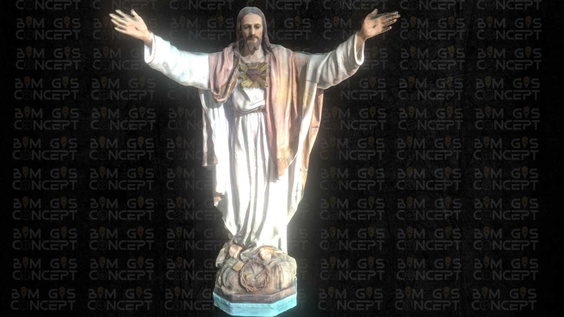 Statue of Jesus in Julia Hasdeu Castle - 3D model by BIM GIS Concept ...