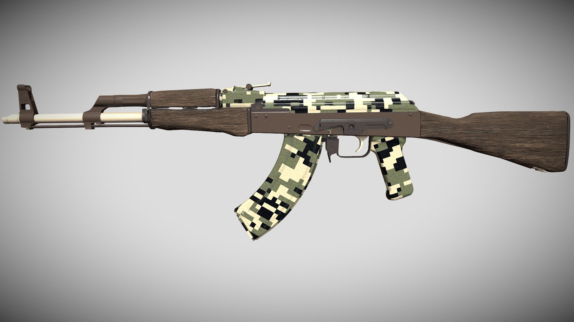 AK-47| Digital Camo - 3D model by DDDUCK31 [ec4b6cd] - Sketchfab