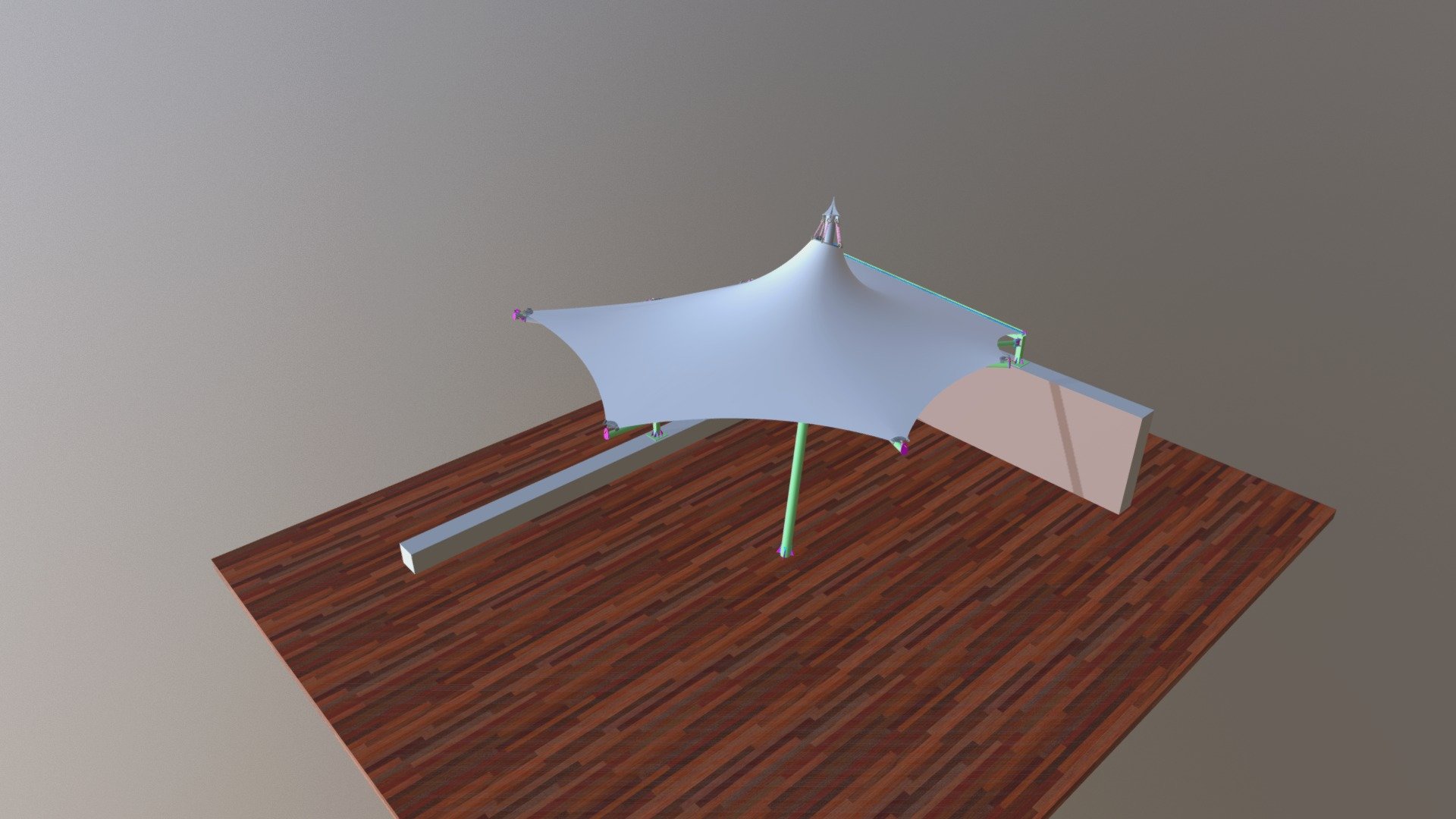 Tensile Fabric Canopy - 3D model by Sainats [ec4d0d4] - Sketchfab