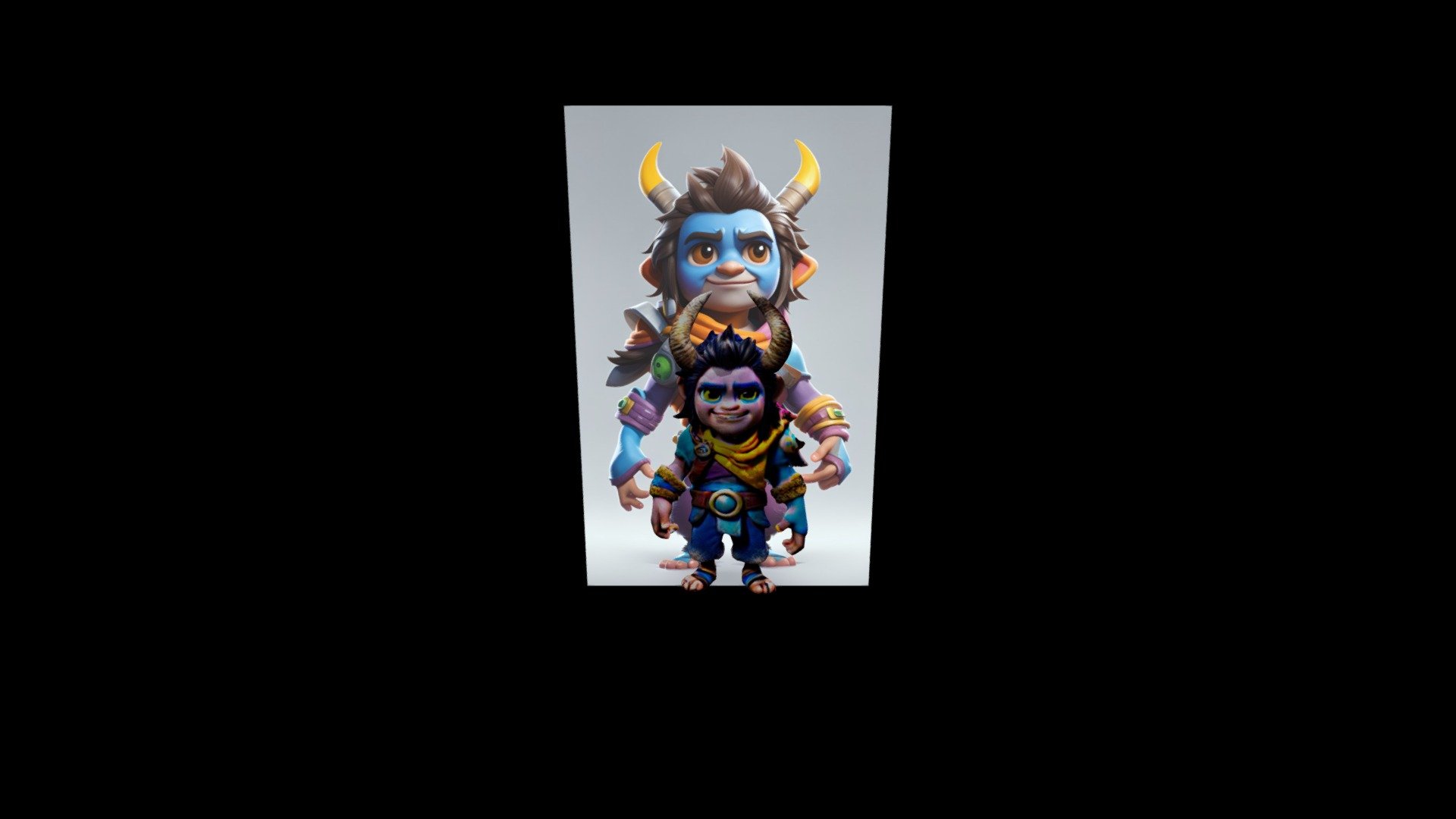 a close up of a cartoon character with a horned - Download Free 3D ...