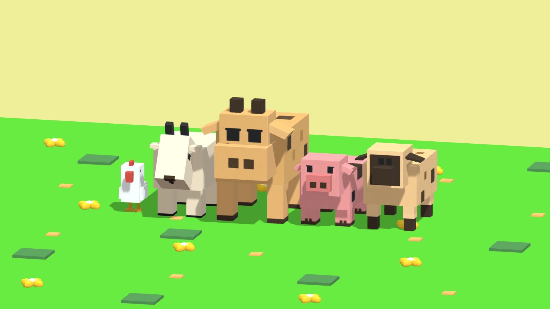 [FREE] 3D Low Poly Farm Animals Pack - 3D model by Hani (@hani3d ...