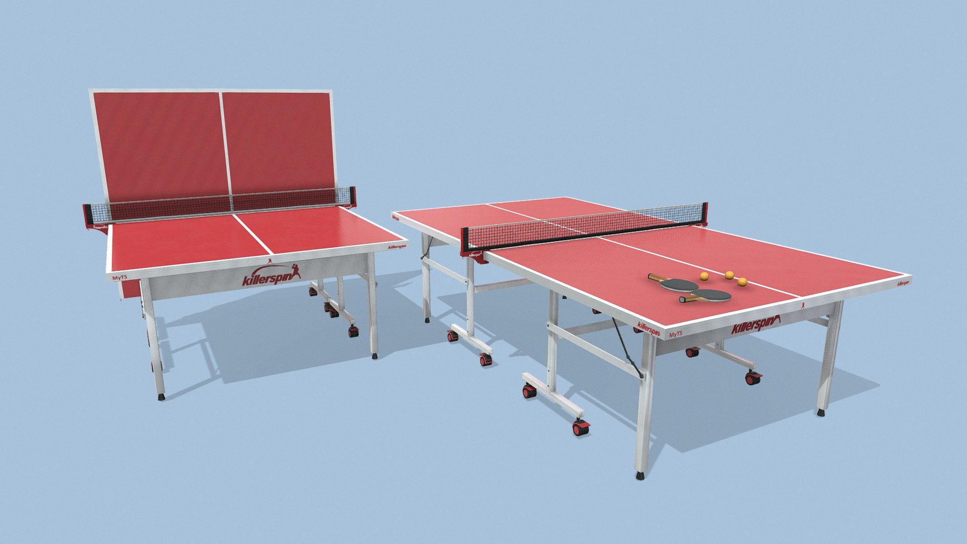 Red Tennis Table Ping Pong rackets and balls - Buy Royalty Free 3D ...