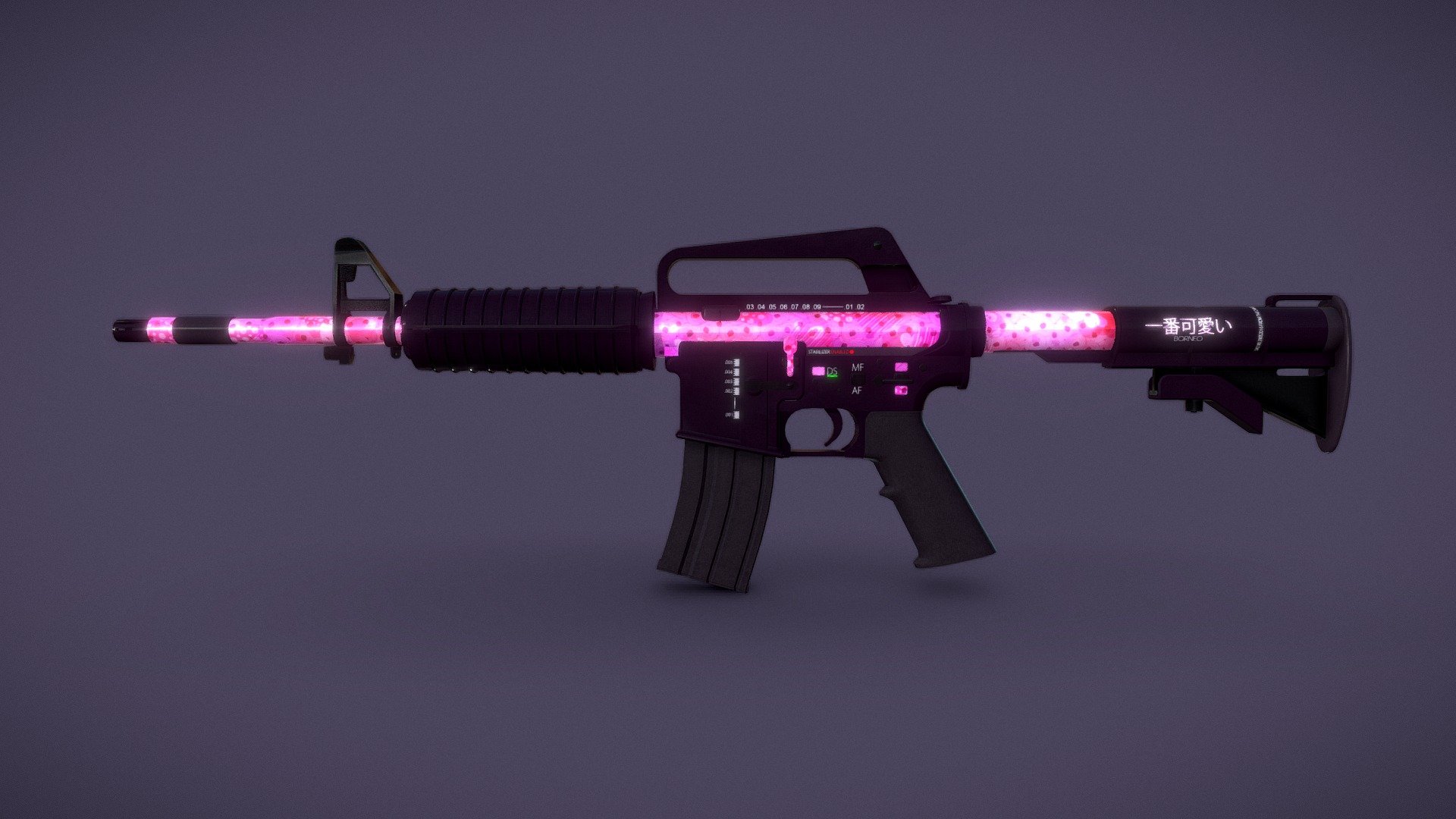 M4A1 Chia (Side Pose) - 3D model by Nabi (@nabitea) [ec595ff] - Sketchfab