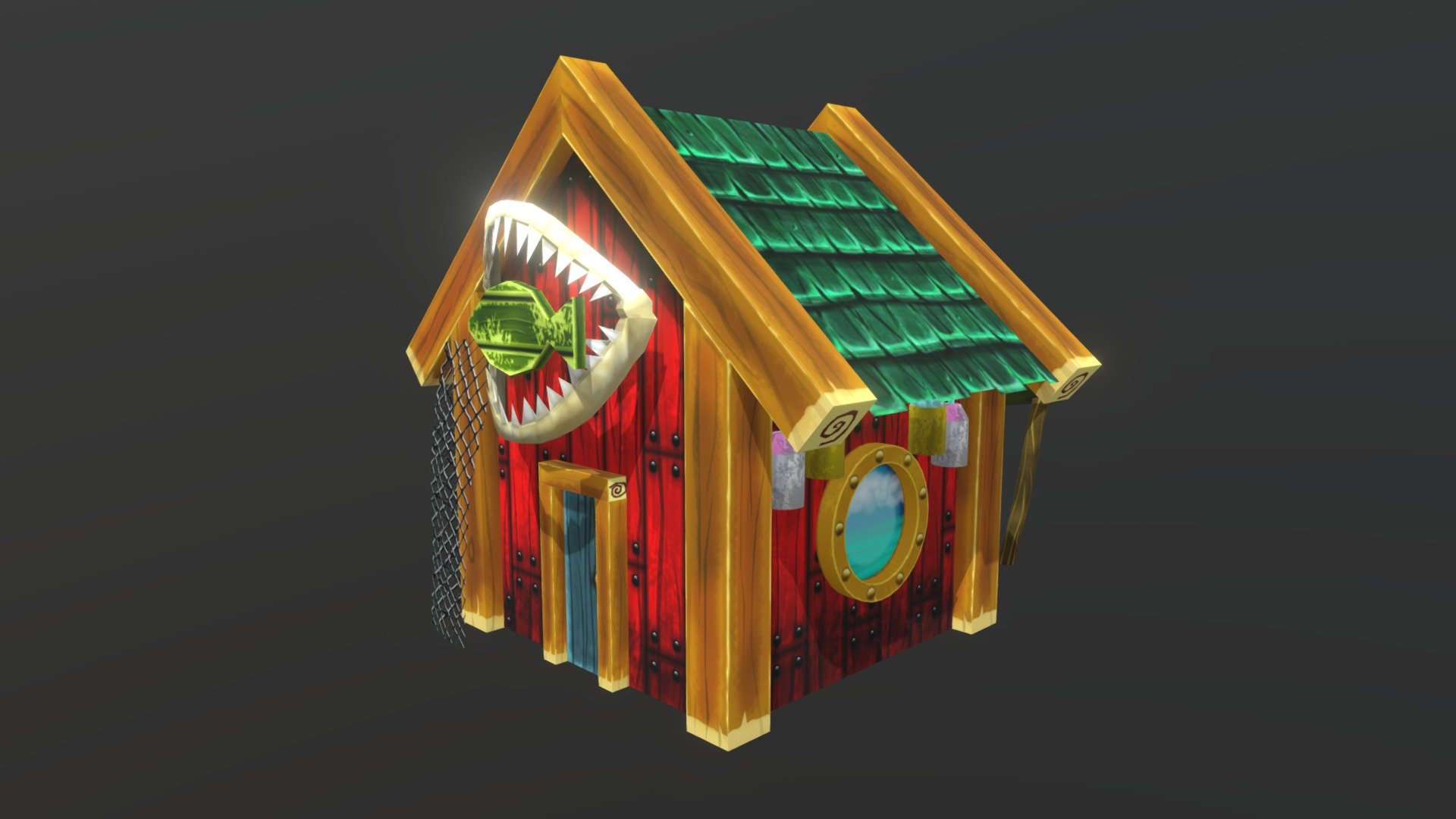 JMD Game Asset Hand Painted Fishing Shack - 3D model by Jonathan Miller ...