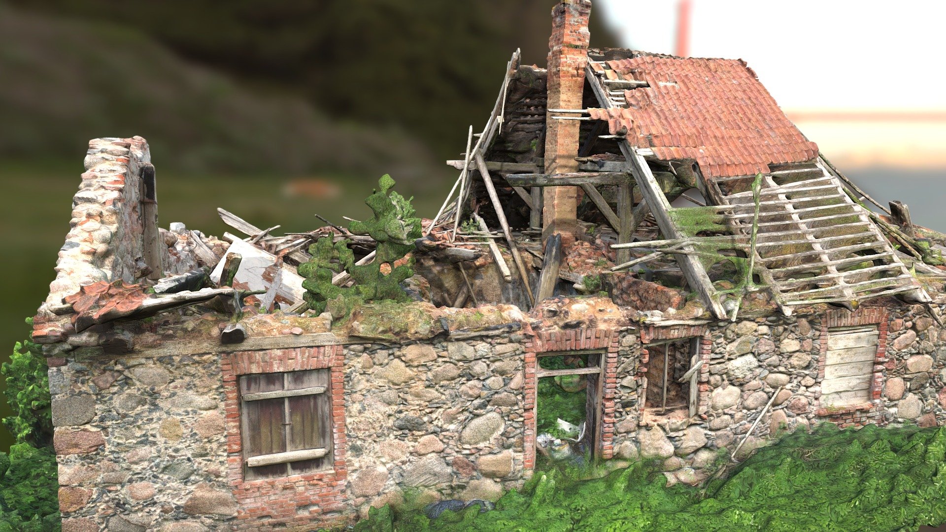 Destroyed House 3D Scan - Buy Royalty Free 3D model by Abandoned Scans ...