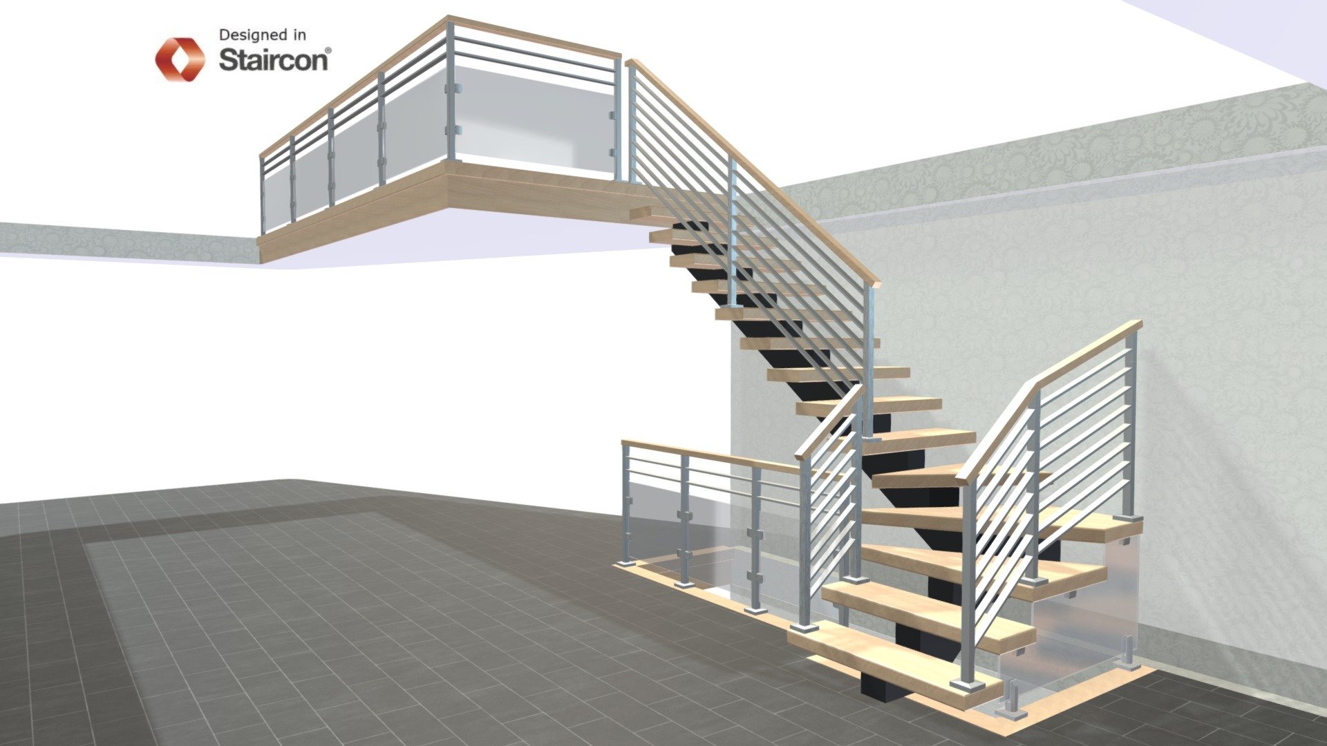 Center Stringer with Stainless balustrade - 3D model by 3D Software for ...