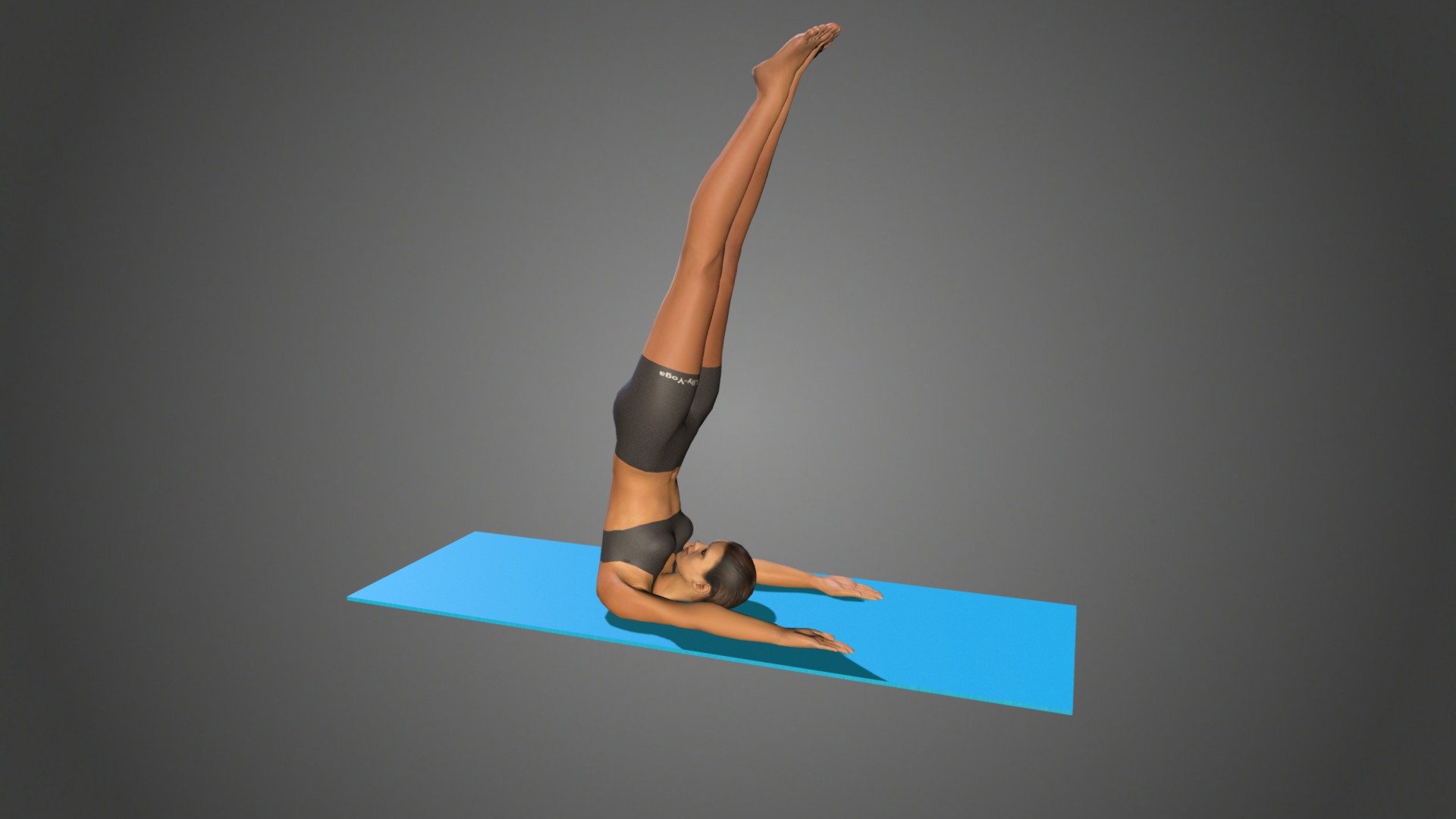 Yoga Pose - Niralamba Sarvangasana I - Buy Royalty Free 3D model by ...
