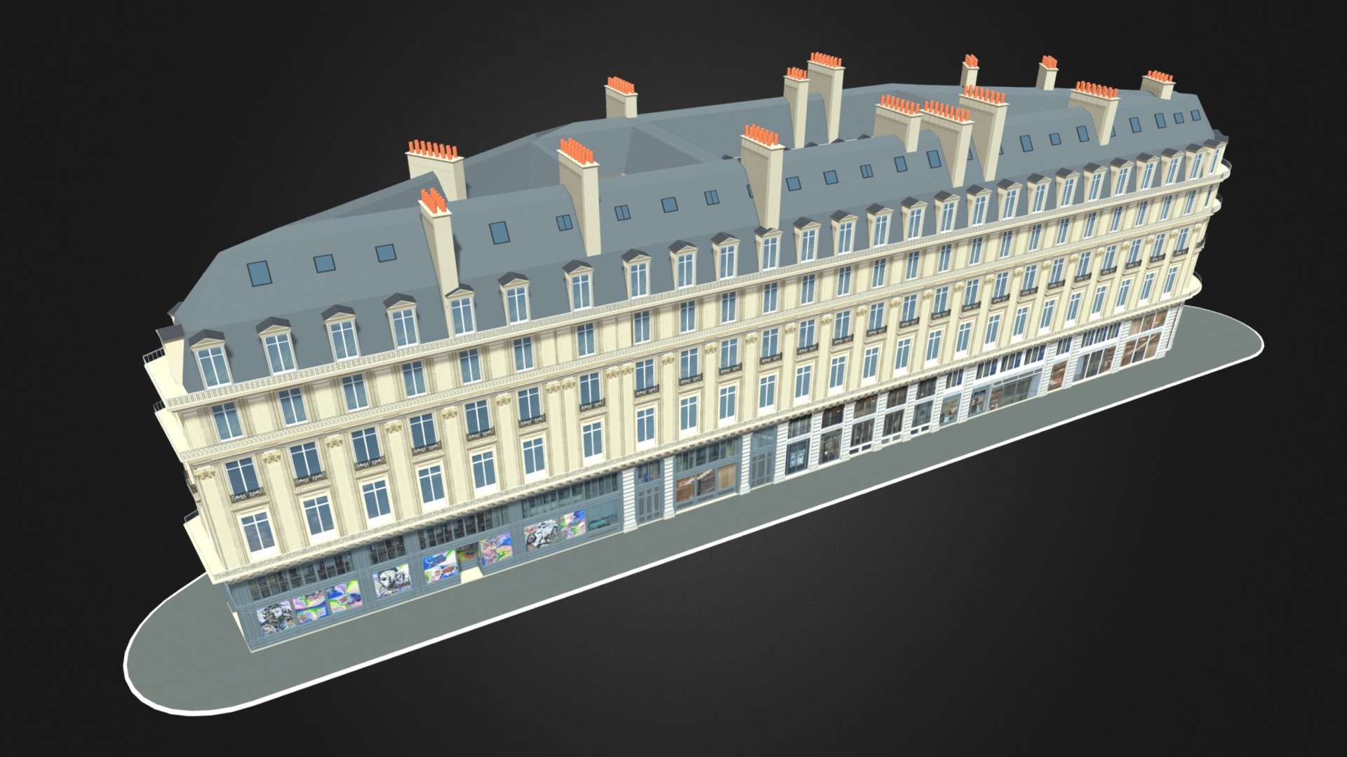 Paris Apartment Haussmann Building 01 - 3D model by nuralam018 [ec6cfd5 ...