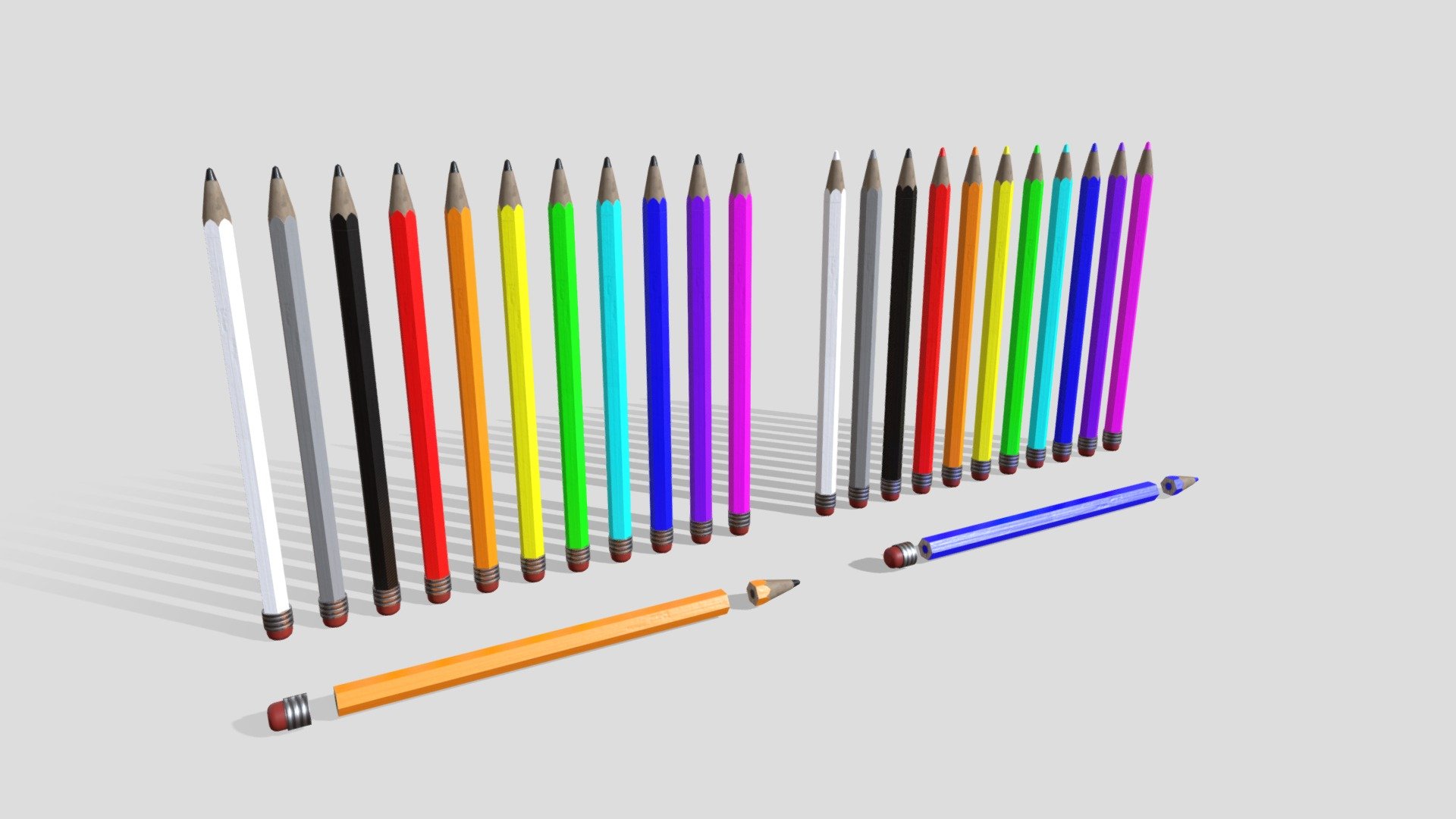 Pencils and Crayons - Buy Royalty Free 3D model by OfficialBytes ...