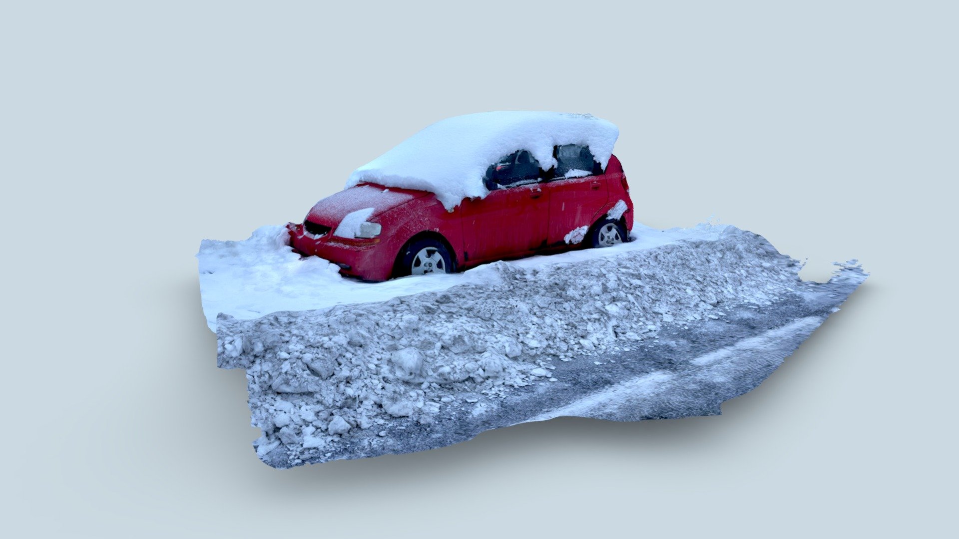 Day 16 - Red car covered in snow - Download Free 3D model by smallfly ...