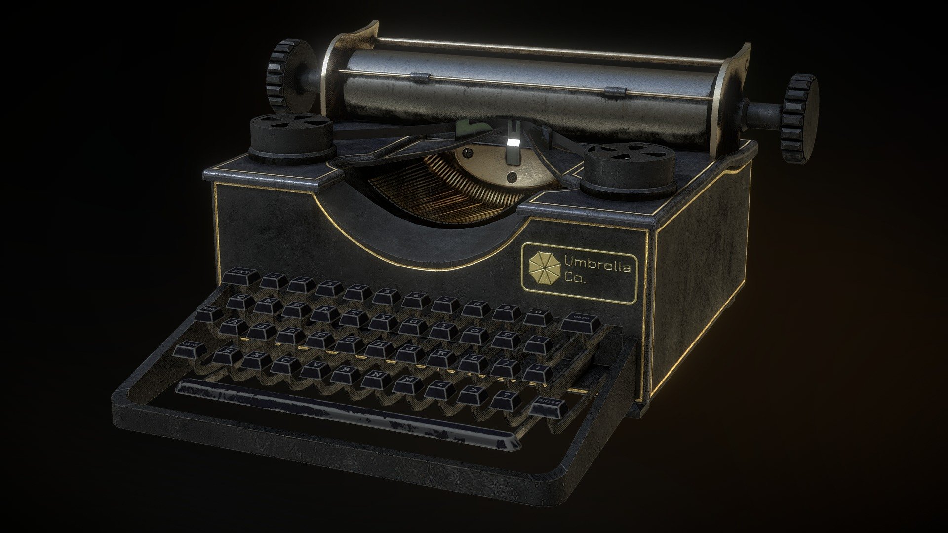 Umbrella Typewriter - 3D model by Patrick Faulkner (@PatrickF) [ec7cb72 ...