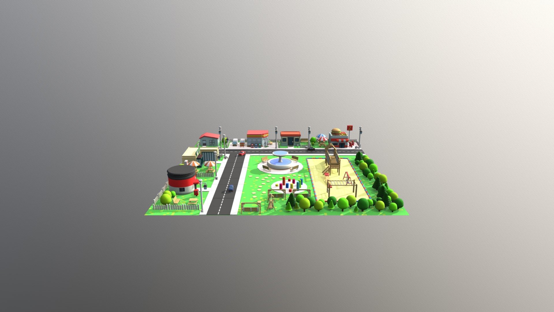 Town - 3D model by Michong [ec7d858] - Sketchfab