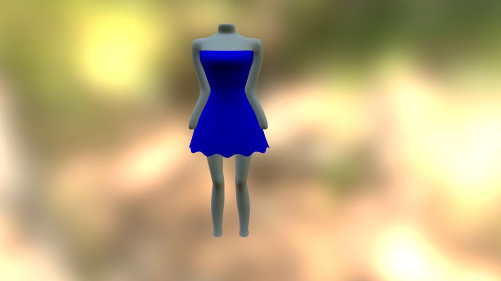 Blue Dress - 3D model by crazykid [ec7fab4] - Sketchfab