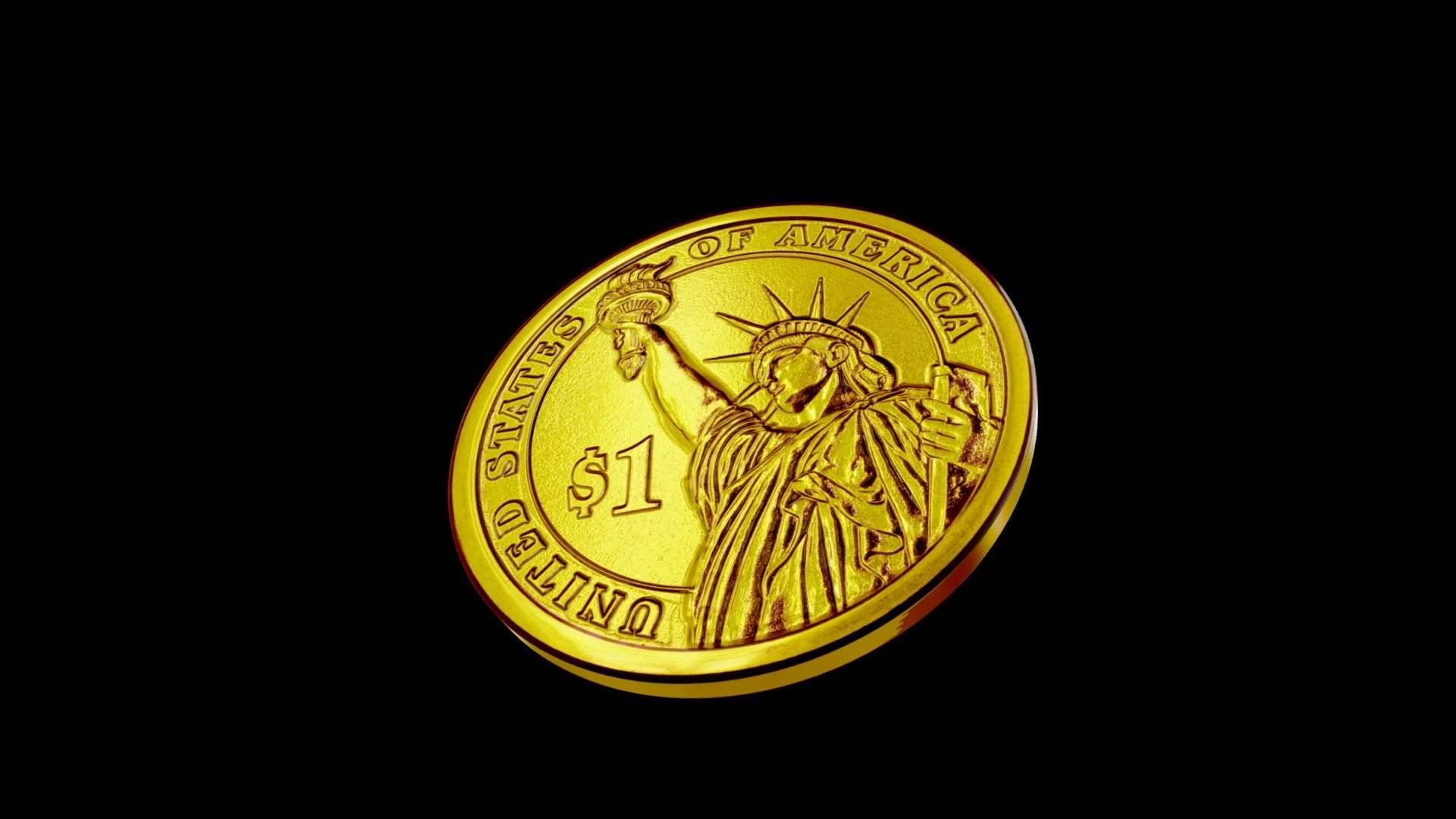 OneDollarCoin_06 - 3D model by mak.cz [ec82396] - Sketchfab