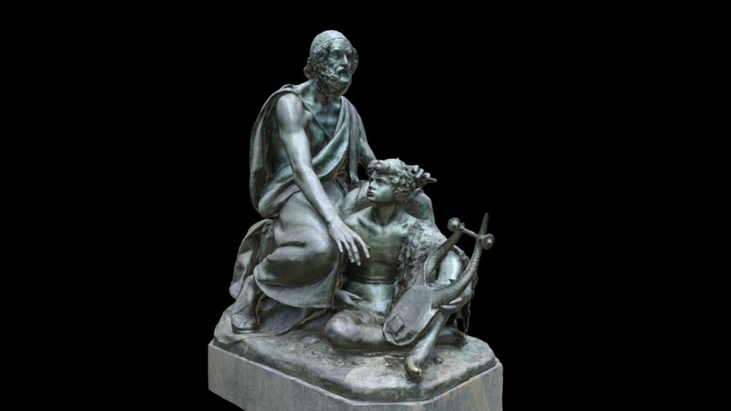 Blind Homer with his student guide - 3D model by Matthew Brennan ...
