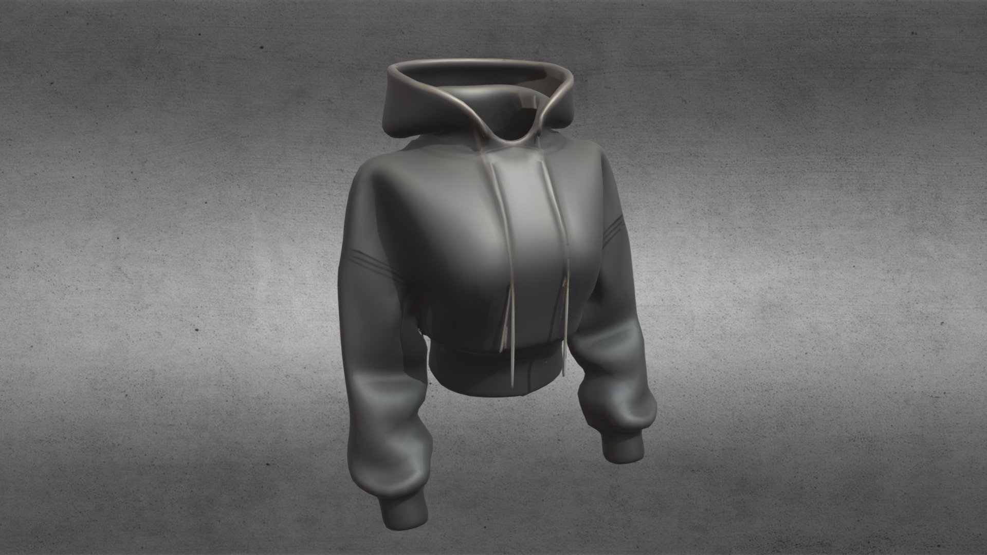 Hoodie With Drawstrings And Ribbed Cuffs - Buy Royalty Free 3D model by ...