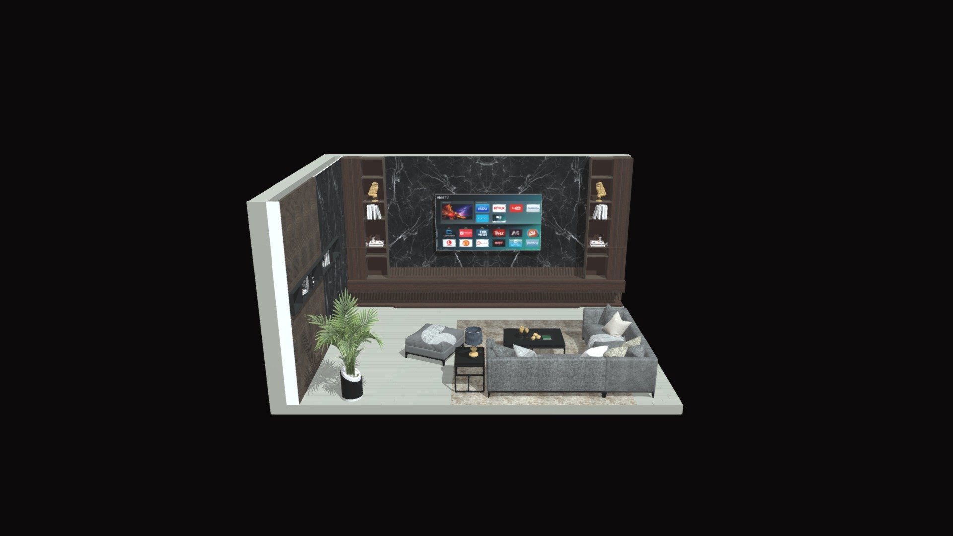 Living Room - 3D model by Sandesh Luitel (@SanDeshluitel) [ec91d0c ...