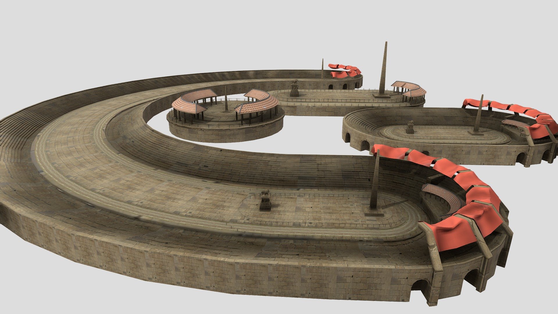 lowpoly well detailed Medieval stadium - Buy Royalty Free 3D model by ...