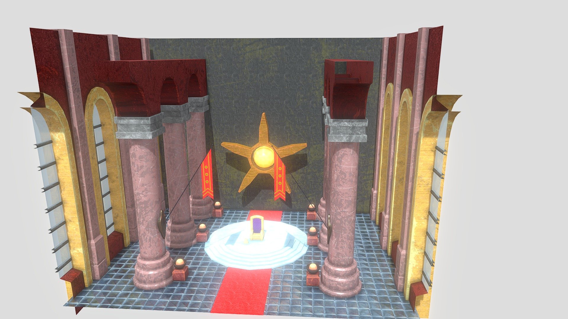Simple Throne Room Interior - 3D model by CuteBoy (@darkurarondo ...