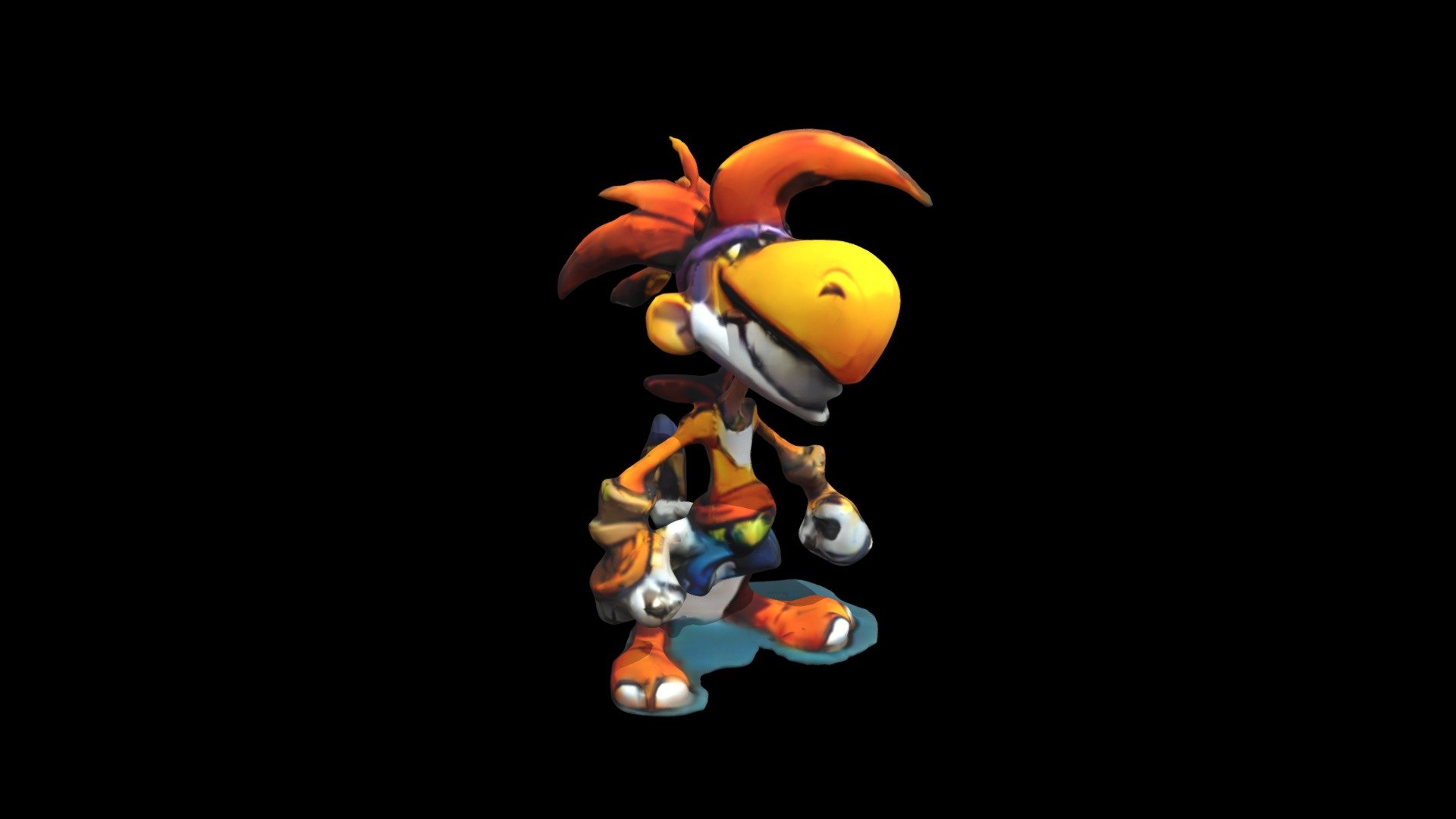 a cartoon character with a large yellow beak - Download Free 3D model ...