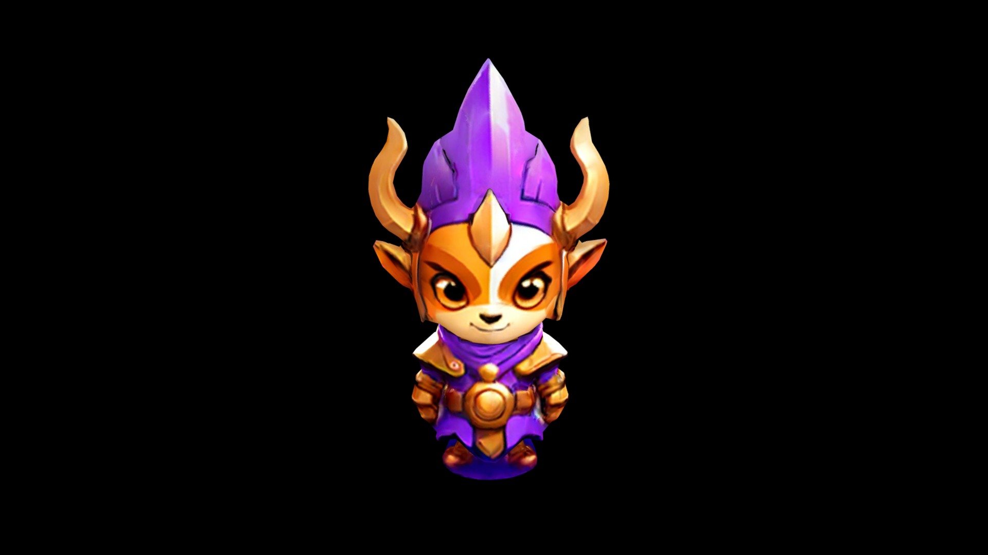 A chibi style character of a deer wearing purple - Download Free 3D ...