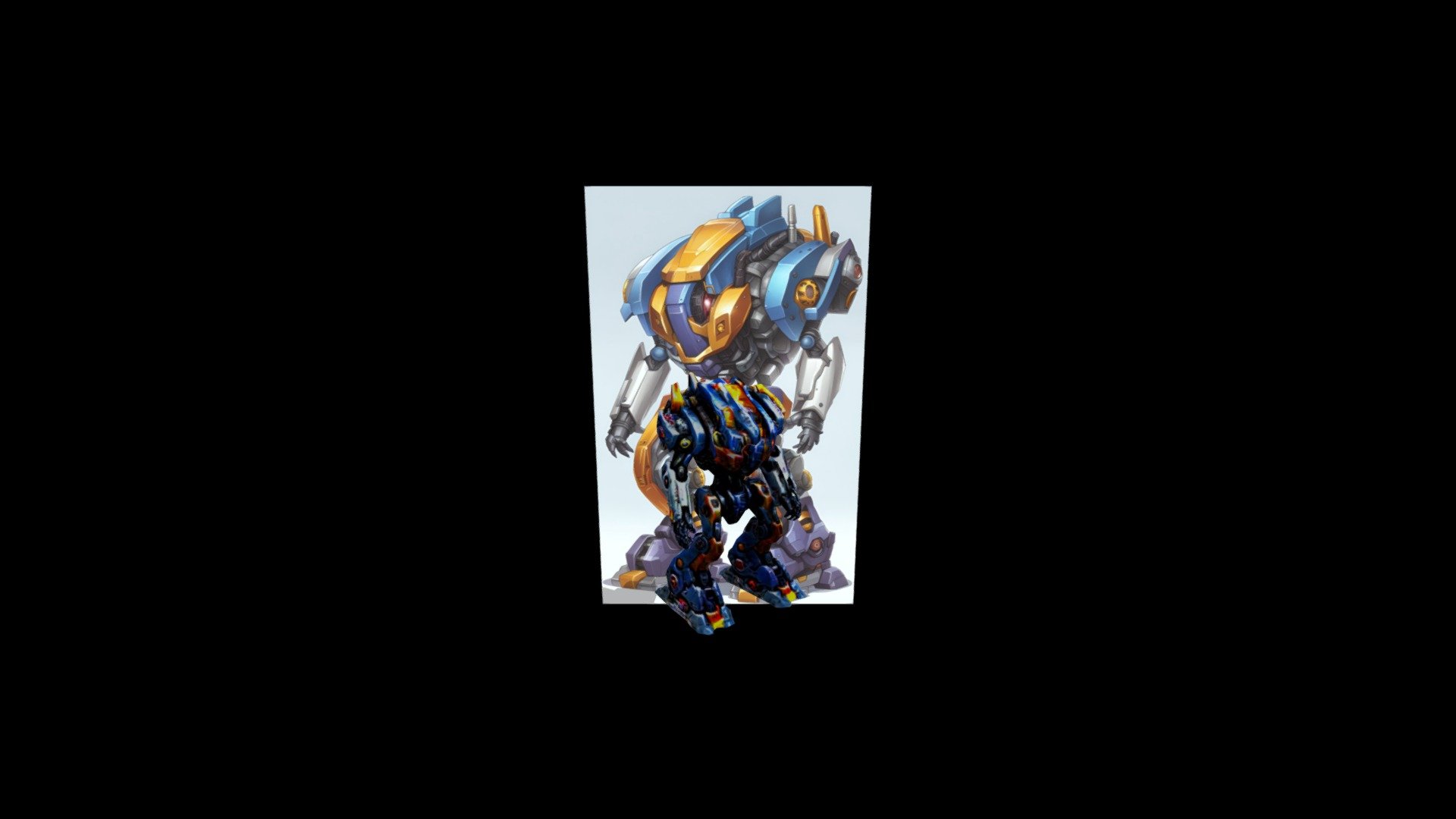 "Blue and Orange Mech Robot" A blue and orang - Download Free 3D model ...