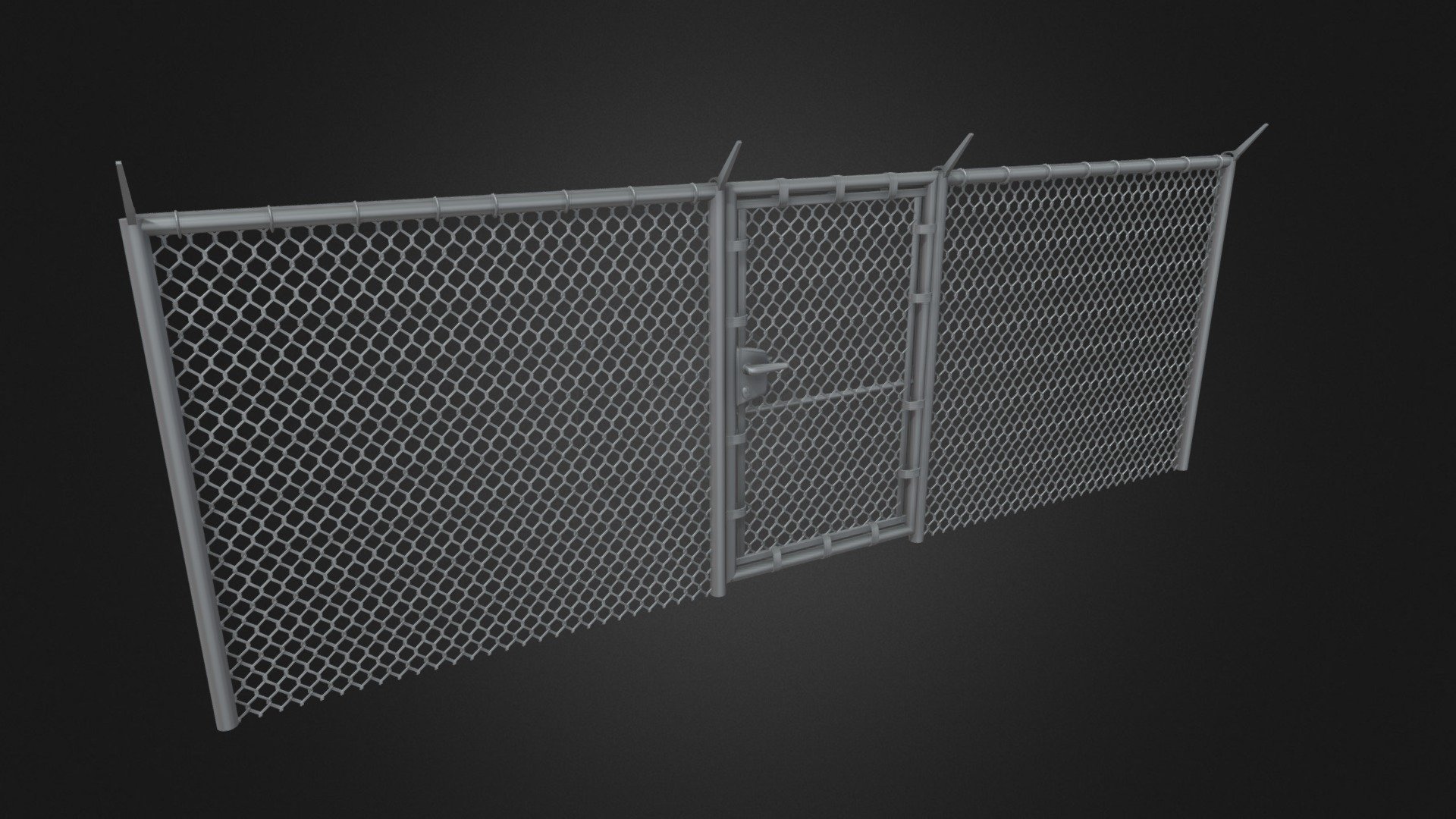 Wire Fence and Door Set - Download Free 3D model by GameDevMoot ...