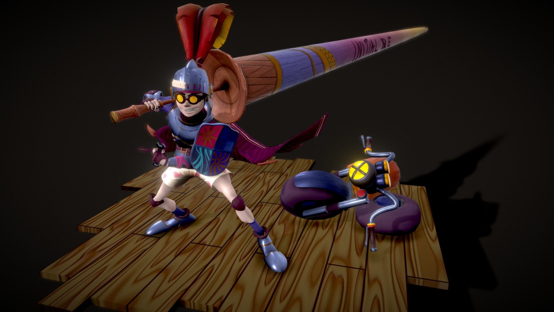 Motorcycle knight - PBR - 3D model by rodgar [ecac341] - Sketchfab