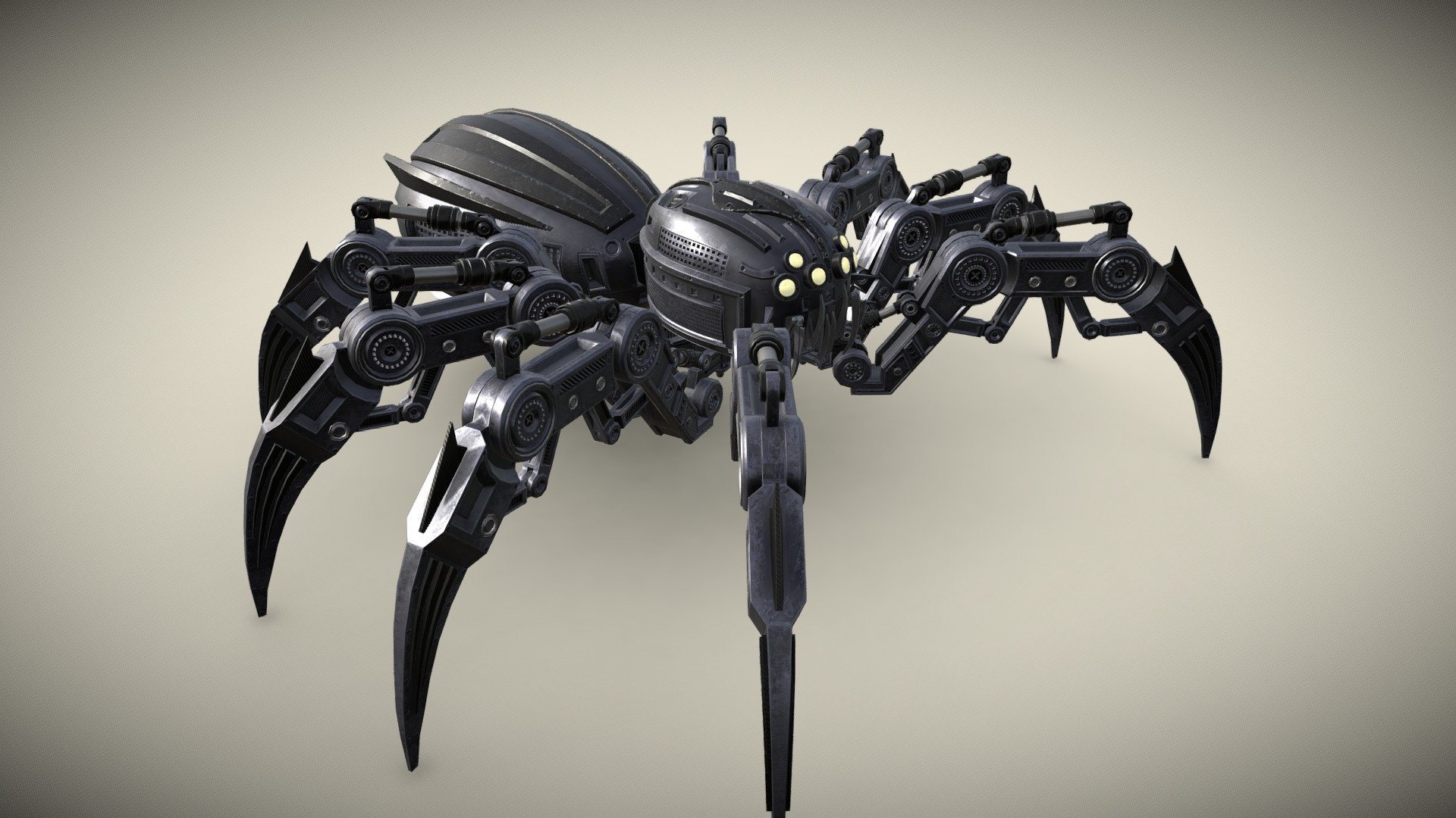 Sci-Fi Spider metal PBR low-poly game ready 3D m - Buy Royalty Free 3D ...