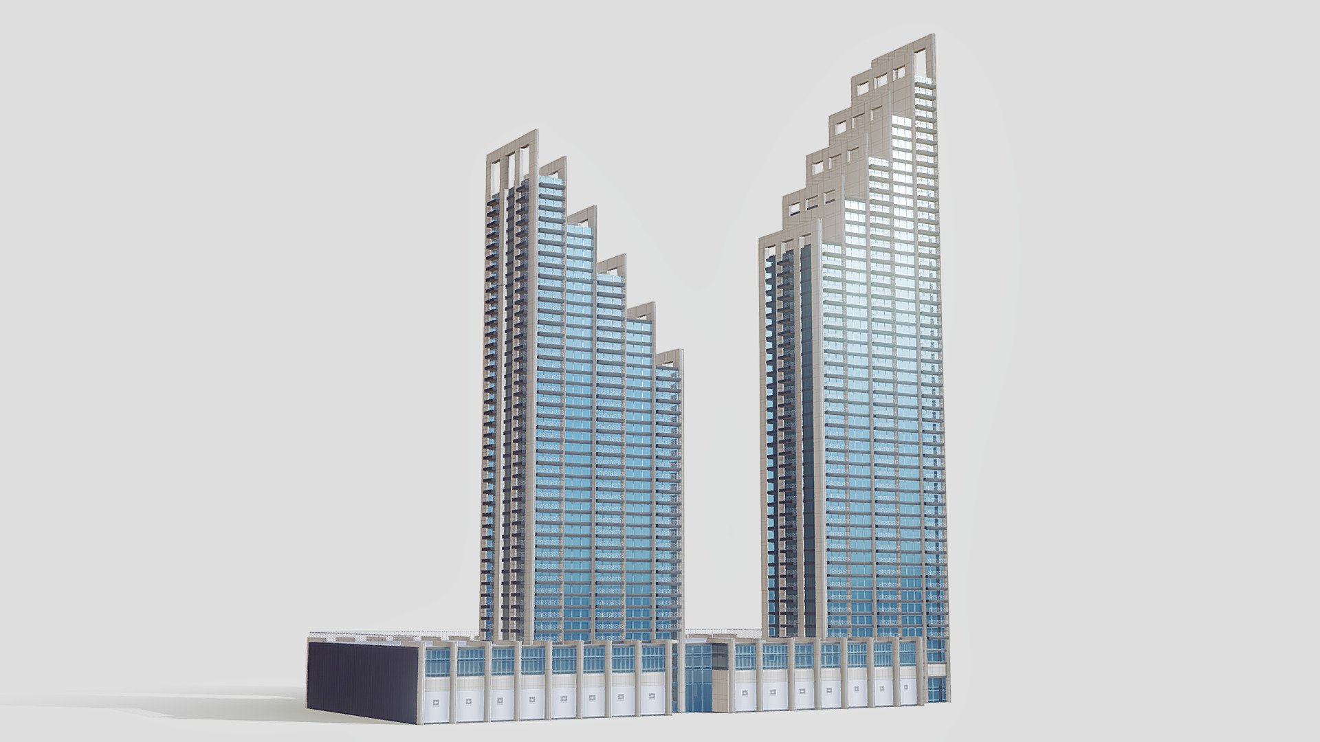 Boulevard Heights - Dubai - Buy Royalty Free 3D model by 1Quad (@1.Quad ...