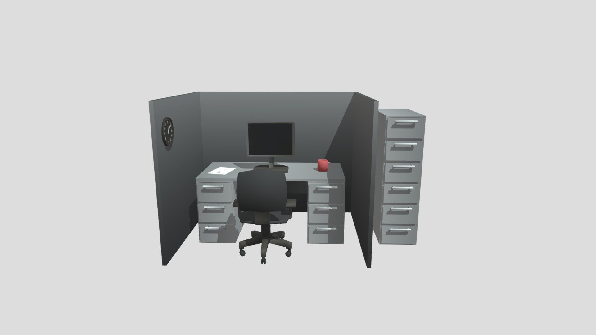 Office Cubicle - Download Free 3D model by Sinko Peso (@samonuske ...