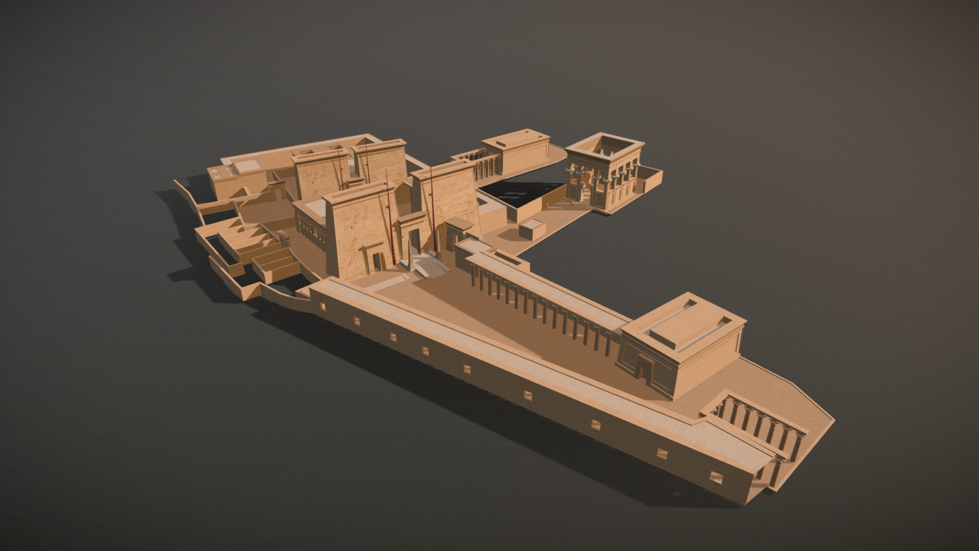 Philae Temple, Egypt - 3D model by Chris Bain Design (@broxybluenose ...