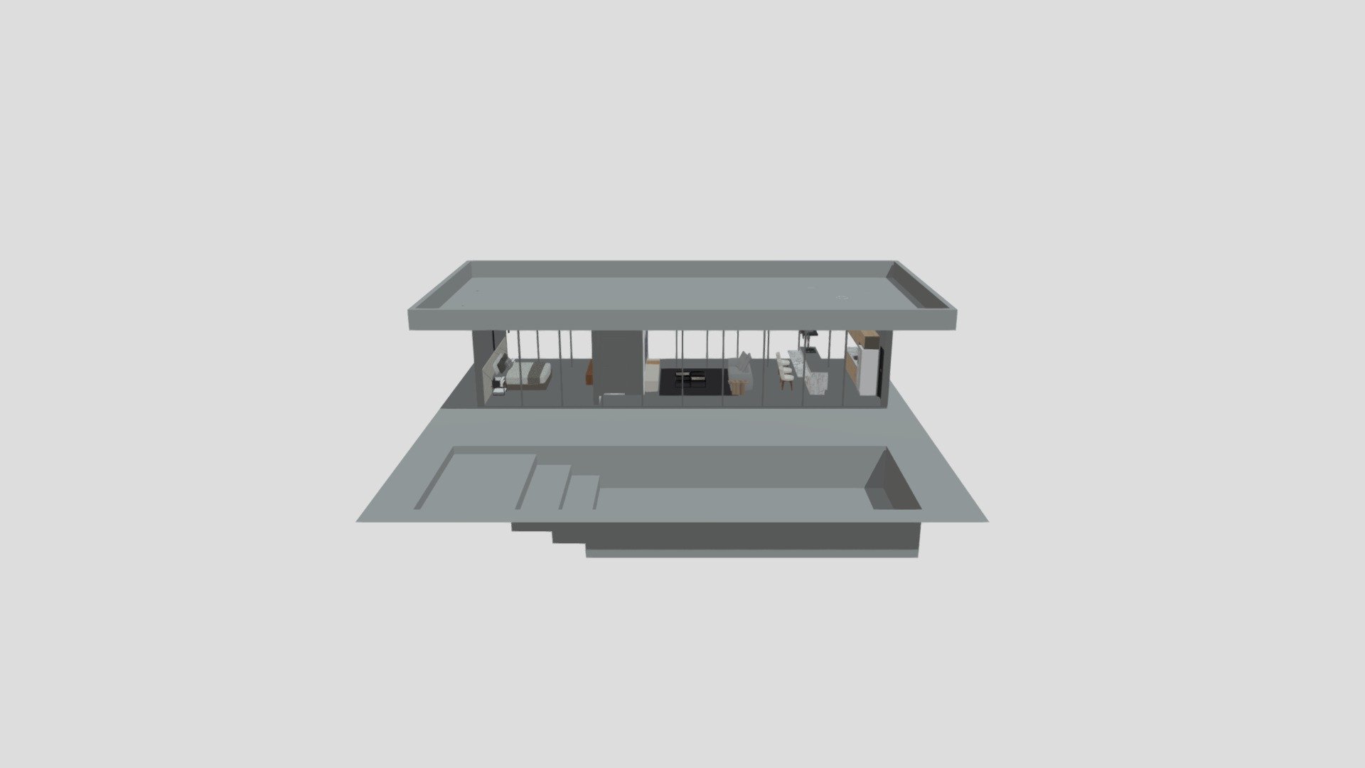 Modular house with pool - 3D model by lslstudio.design [ecb7e72 ...