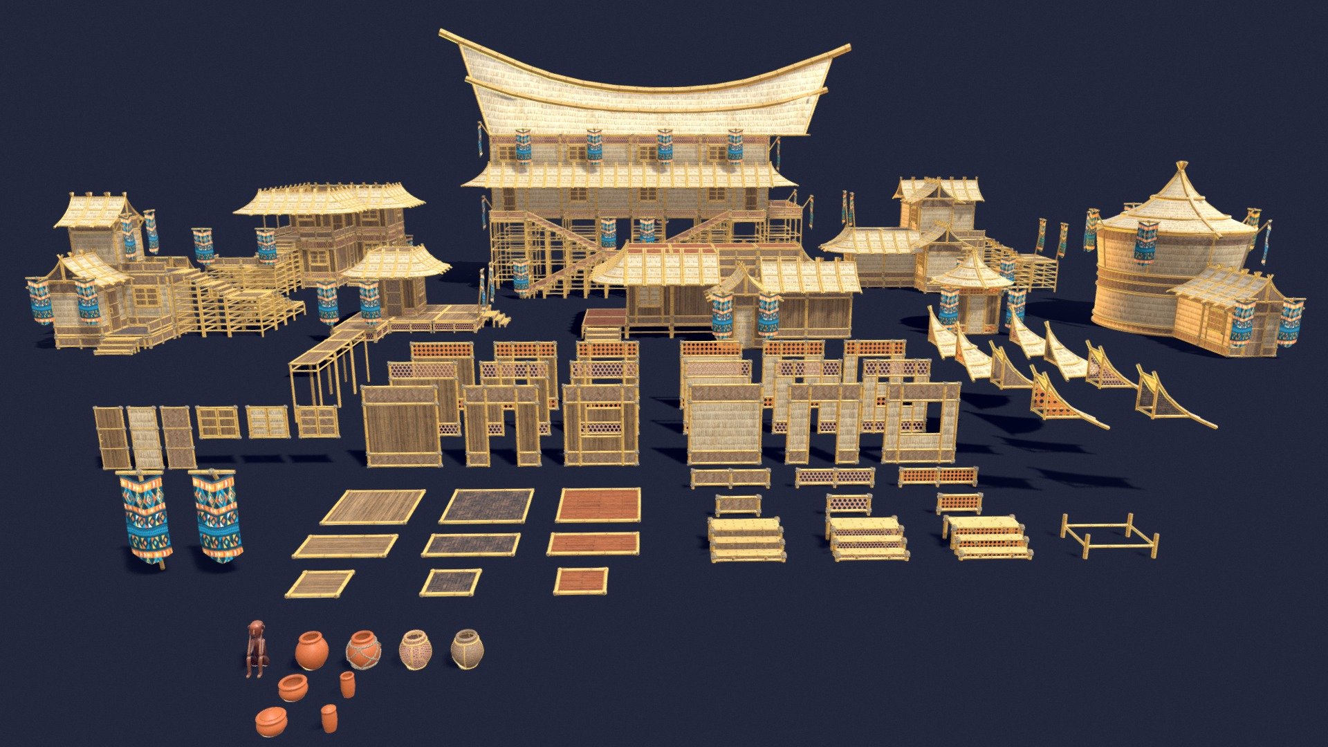Tribe Modular Asset Pack - Buy Royalty Free 3D model by LowPolyBoy ...