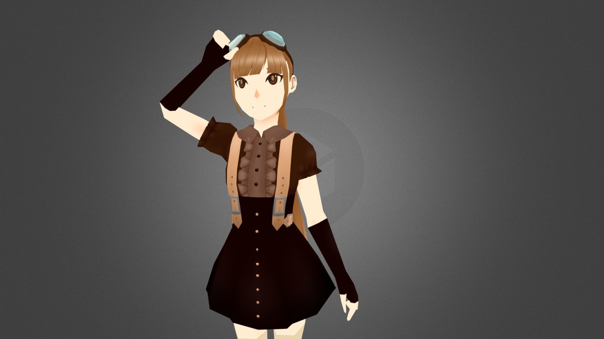 Steampunk Lowpoly girl - 3D model by Cooliver (@kawaiisugarrose ...