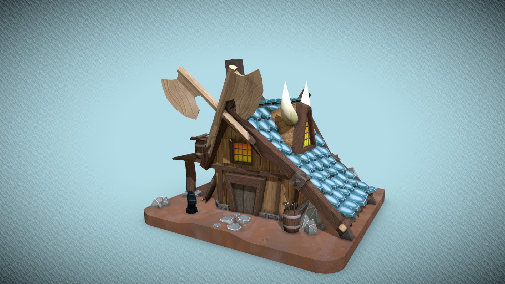 Stylised Viking Blacksmith - 3D model by Mathis_De_Puysseleir [eccd1b6 ...
