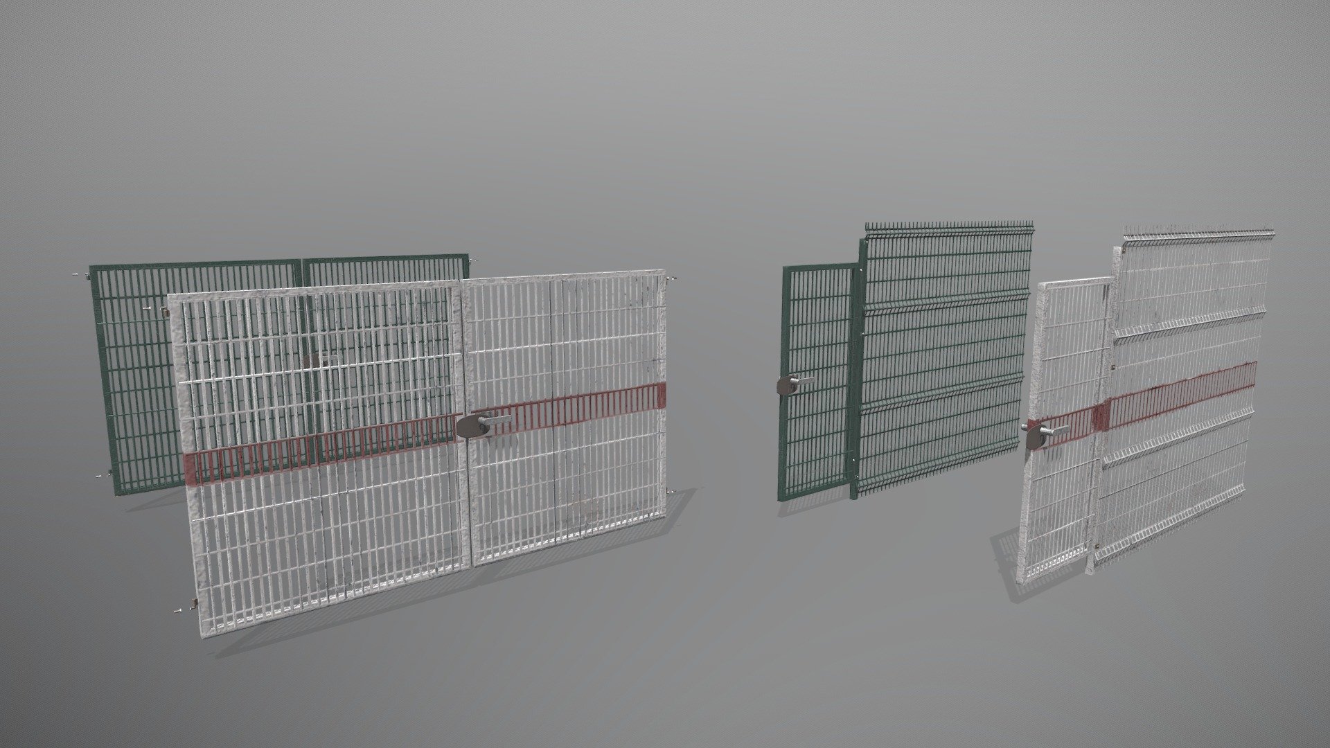 Metal fence with gate - 3D model by sklerozz [ecd5b41] - Sketchfab