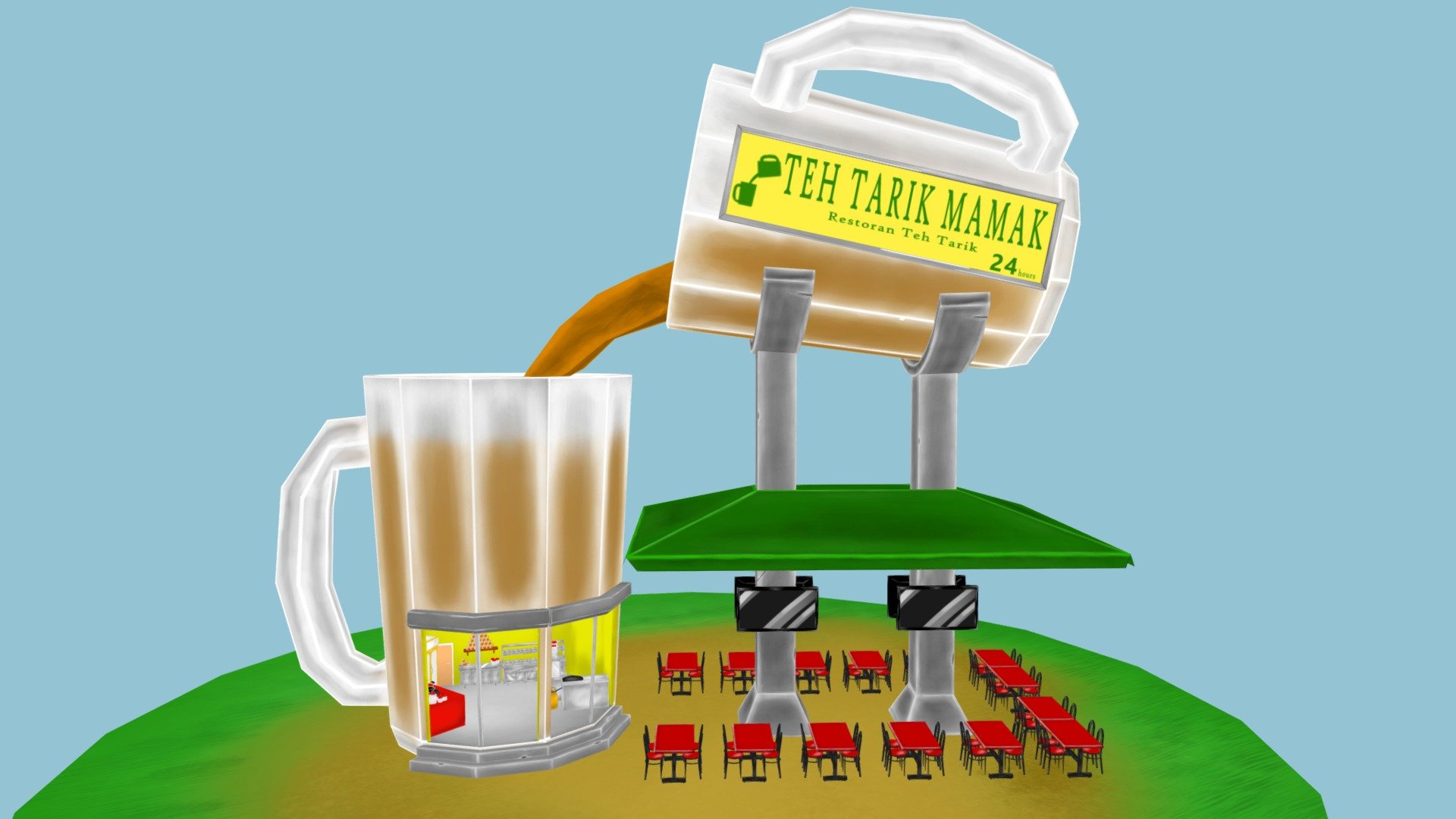Teh Tarik Mamak - 3D model by xiang8321 [ecd9b9c] - Sketchfab