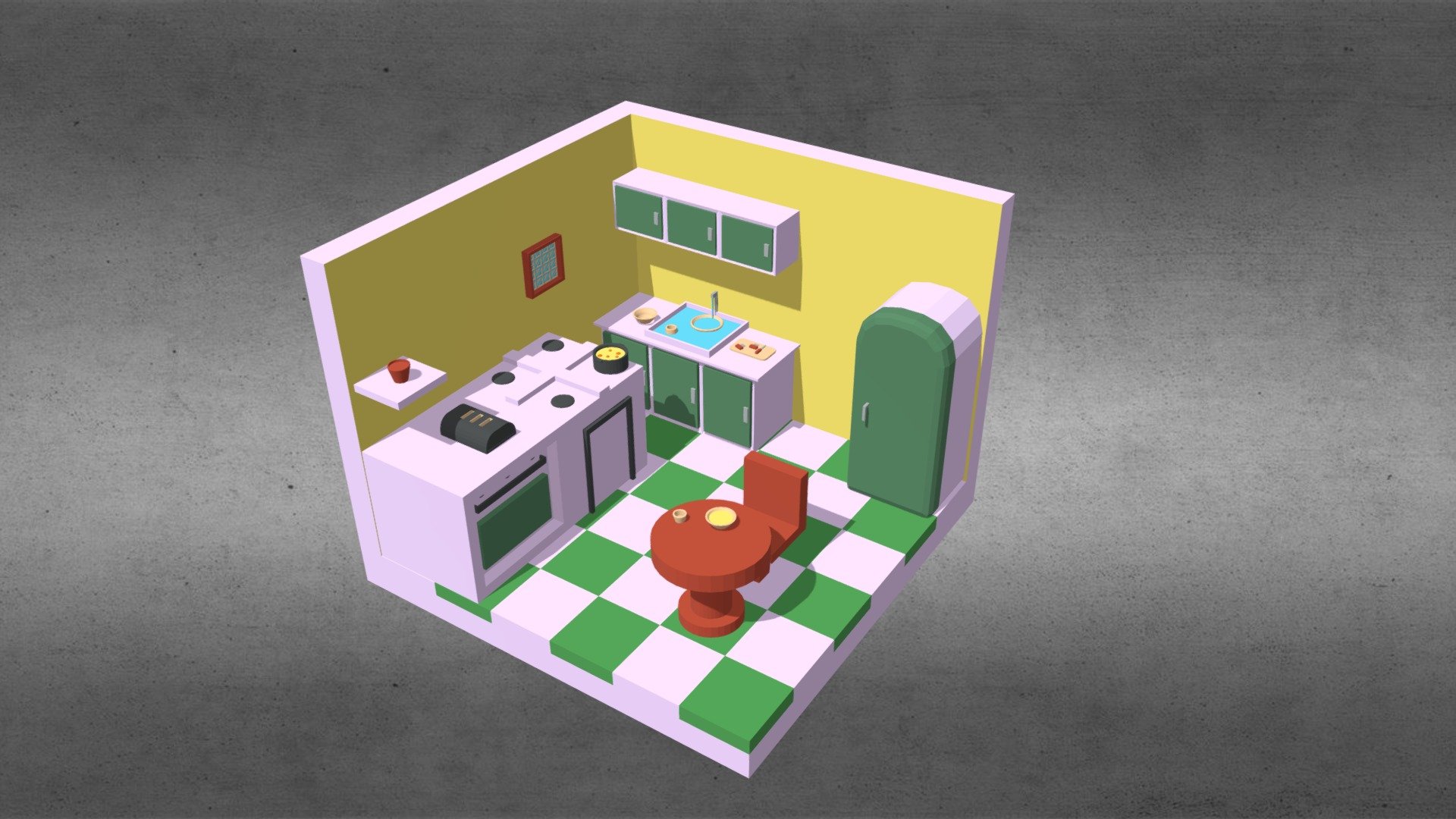 3D Kitchen - 3D model by lowpolygameprops [ece1133] - Sketchfab
