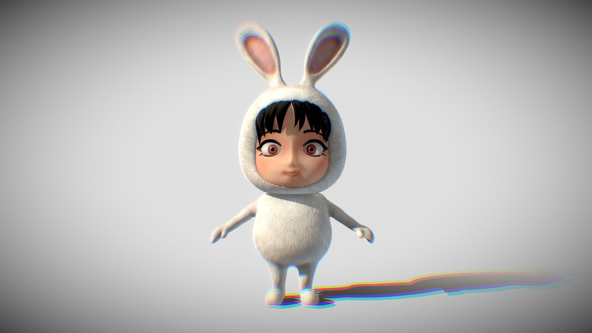 Cartoon rabbit rabbit girl cartoon of children - Buy Royalty Free 3D ...
