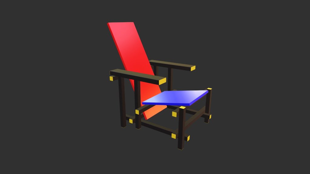 Red blue chair - 3D model by KazuBell [ecefcf7] - Sketchfab