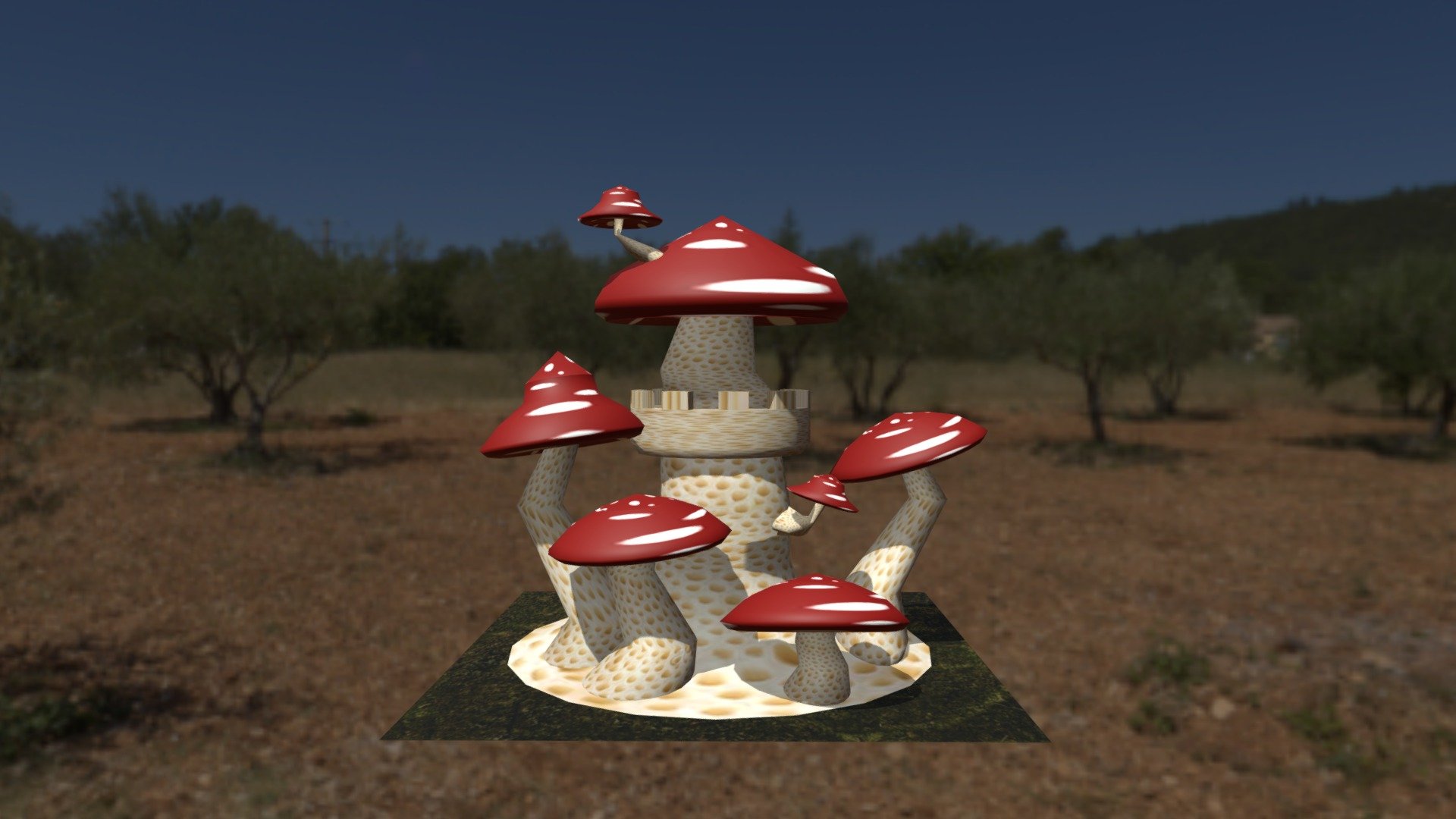 Mushroom Castle - 3D model by Azaria (@areverez) [ecf22de] - Sketchfab