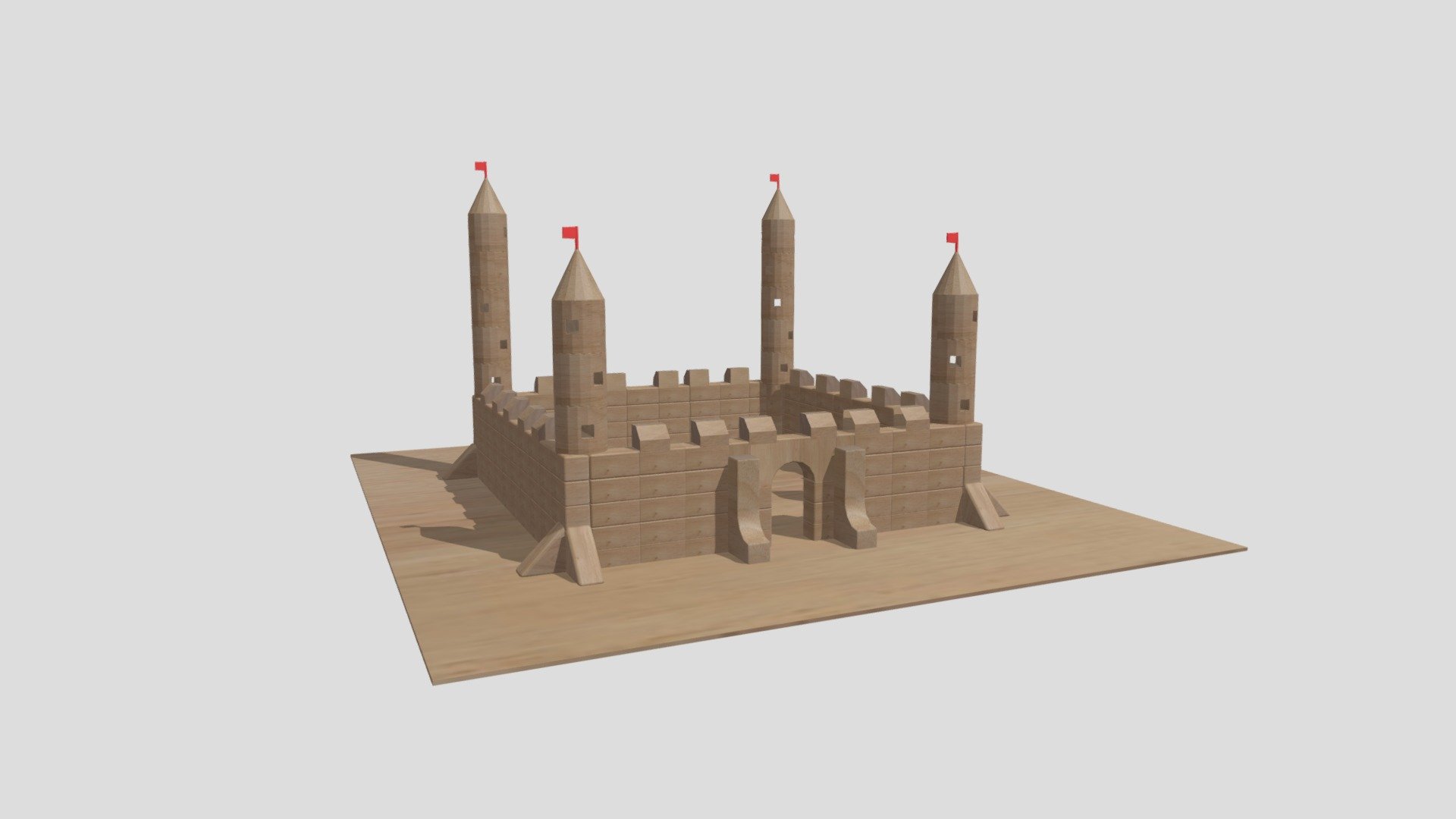 Wood block castle - Download Free 3D model by giotuzzio [ecf23bd ...