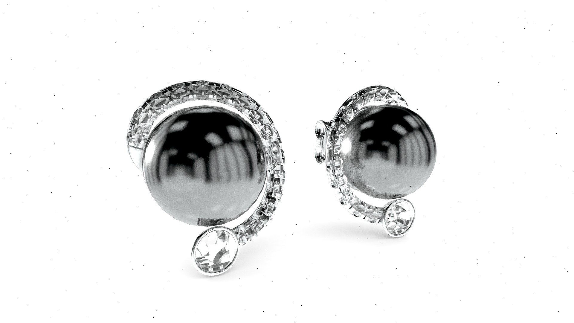 Black Pearls Custom Studs - 3D model by Luis Rocha (@TherochaDesigner ...