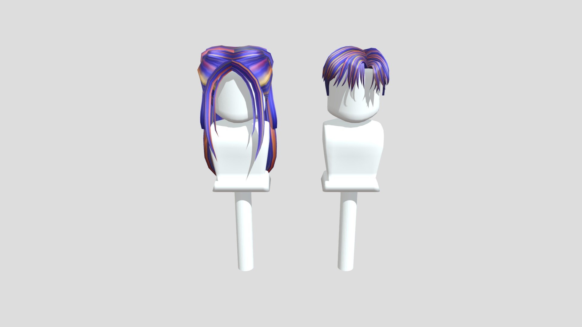 Roblox Girl Hair And Boy Hair (Yellow And Blue) - Download Free 3D ...