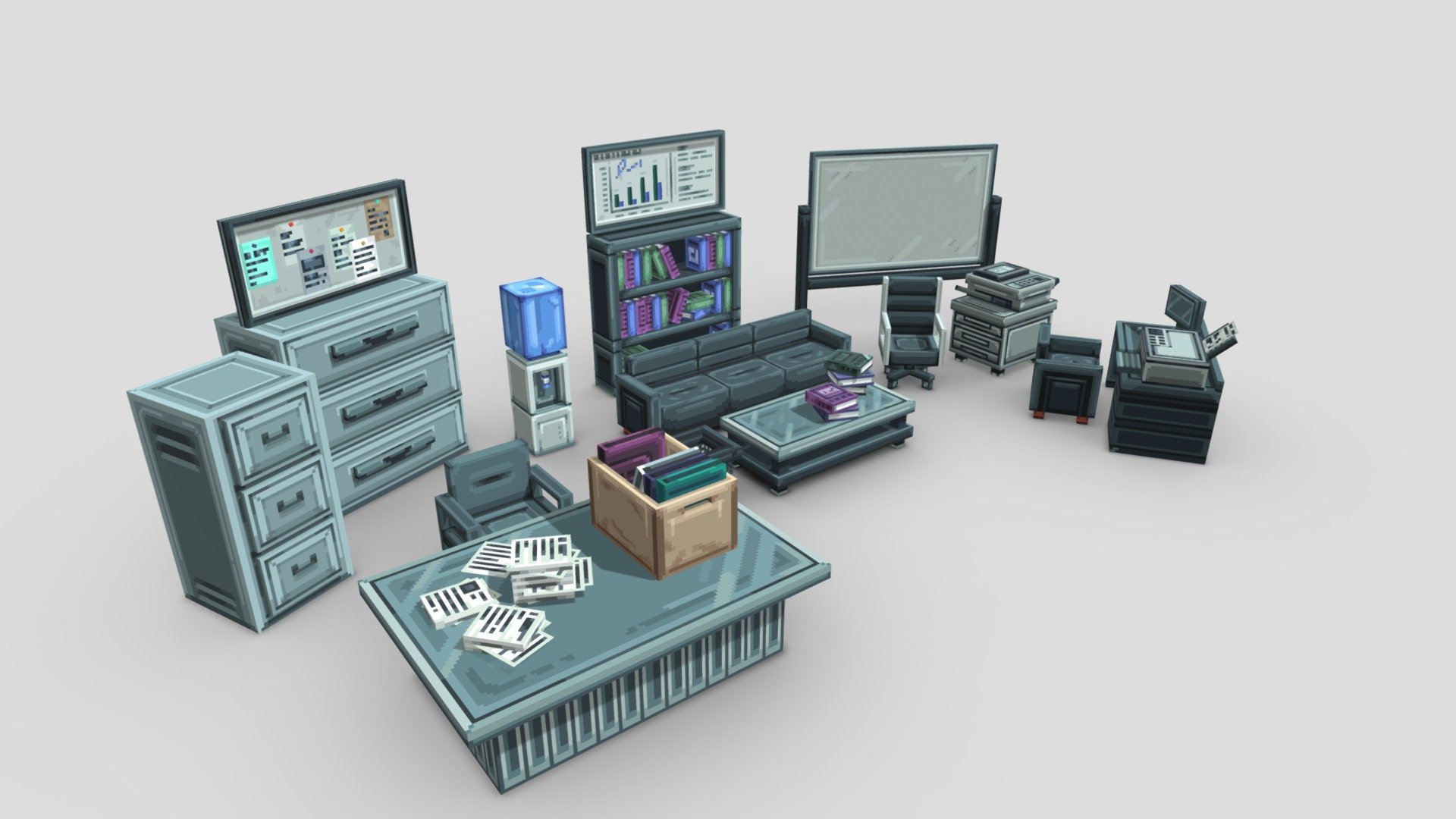 Office Furniture Pack - Buy Royalty Free 3D model by EliteCreatures [ed01738] - Sketchfab Store