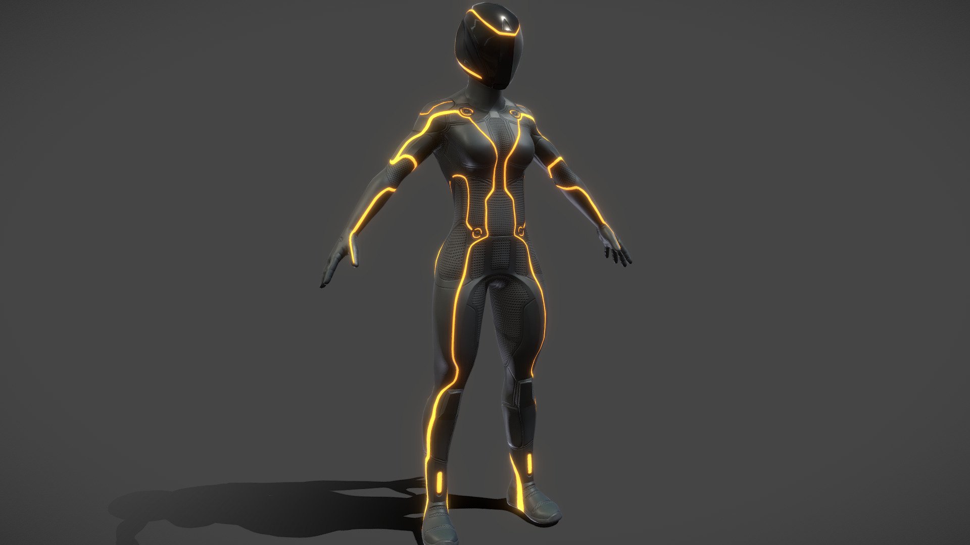 Female Led Stripes Full Bodysuit Character - Buy Royalty Free 3D model ...