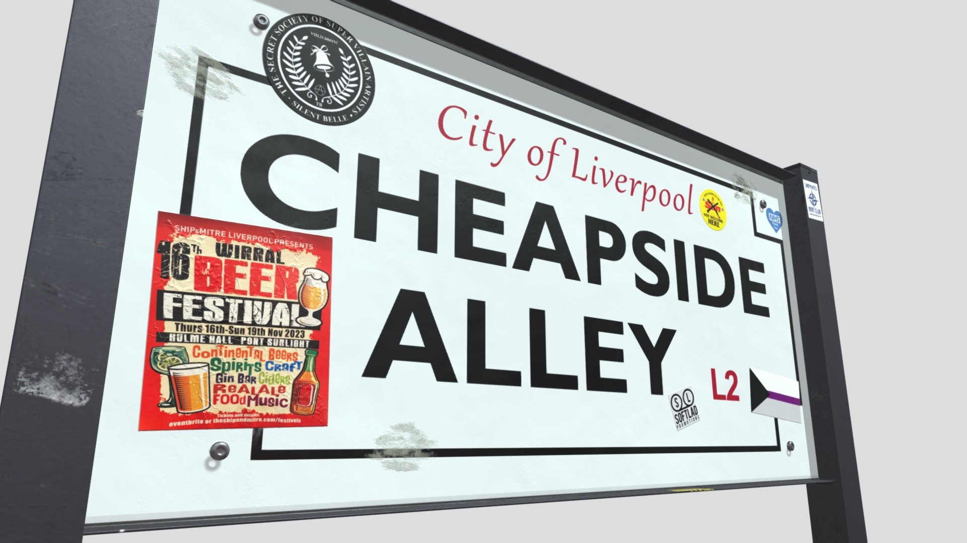 Cheapside Alley sign, City Centre - 3D model by CameronMunro [ed02ac4 ...