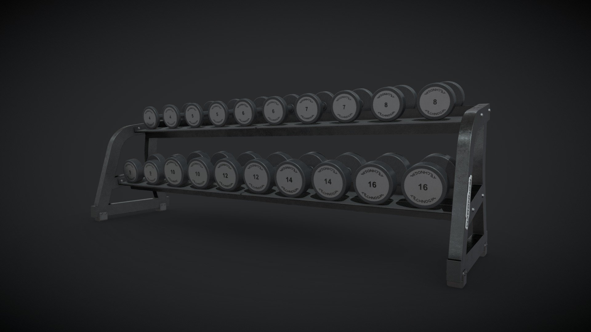 2 Tier Dumbbell Rack Kit - Buy Royalty Free 3D model by Kayozz ...